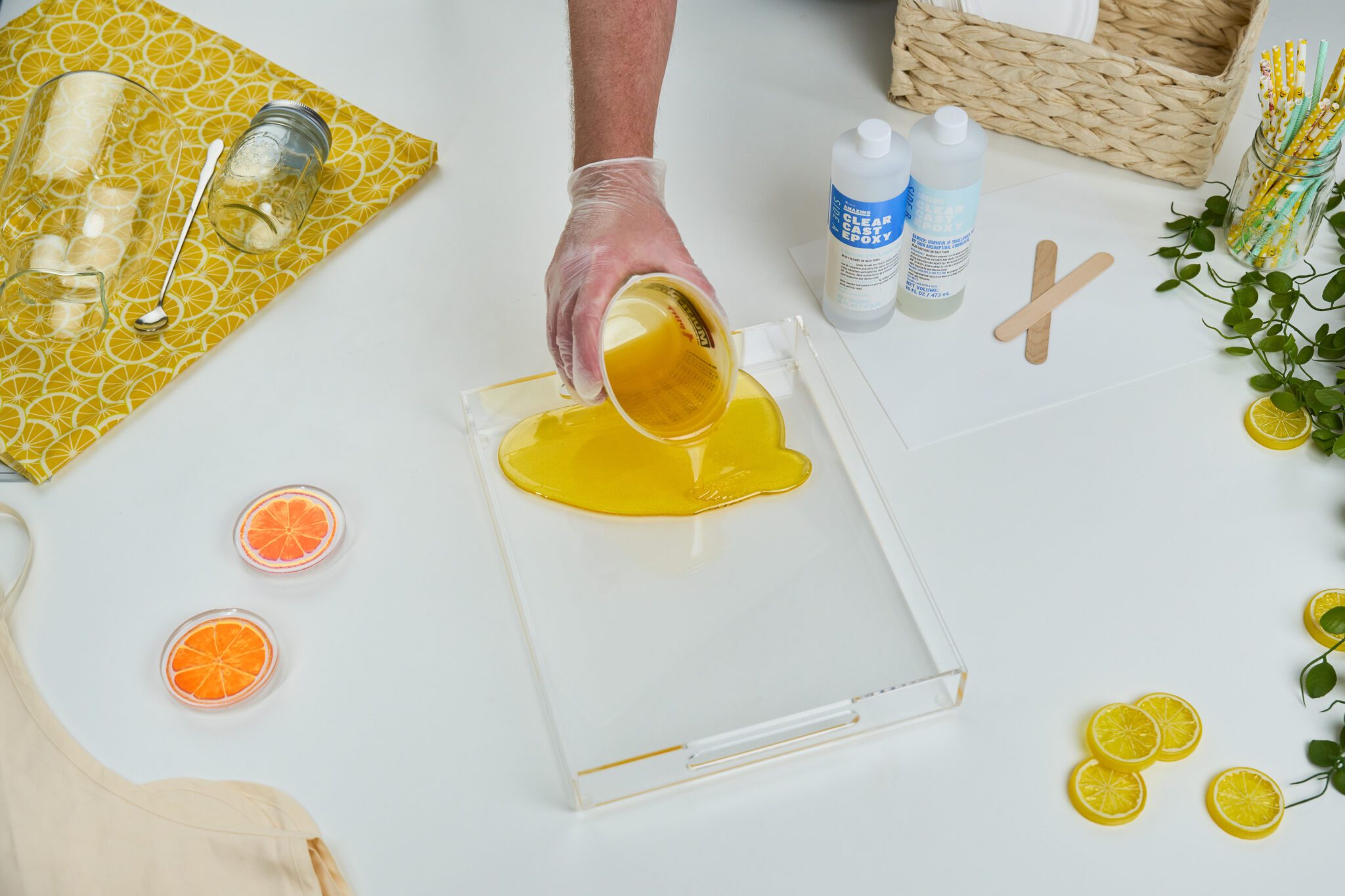 How to Make an Epoxy Lemonade Tray and Coasters - Resin Obsession
