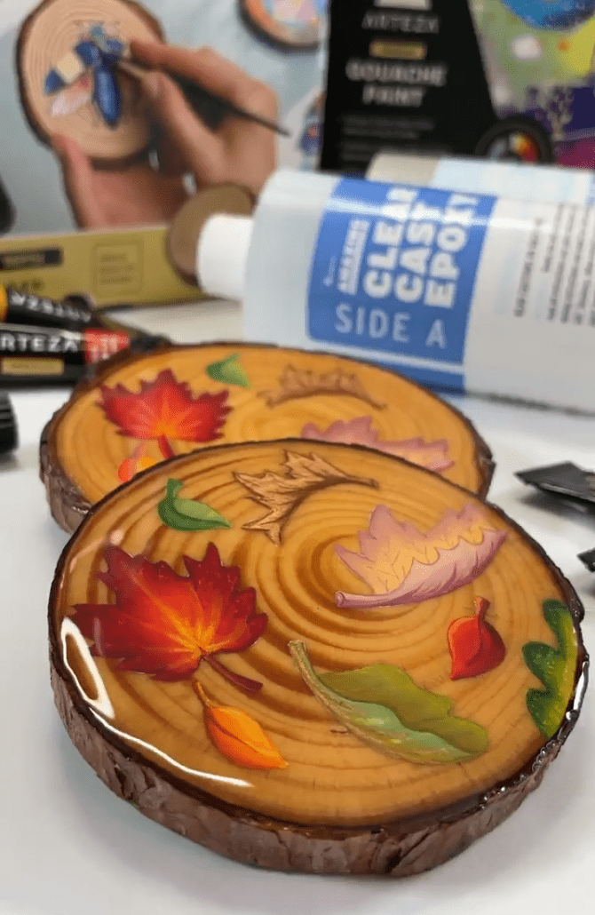 DIY Fall Fun: Crafting Wooden Leaf Epoxy Coasters - Resin Obsession